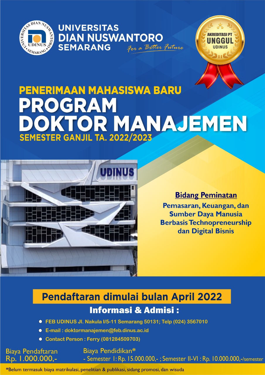 Penerimaan Mahasiswa Baru Program Doktor Manajemen Udinus | Lembaga Penjaminan Mutu